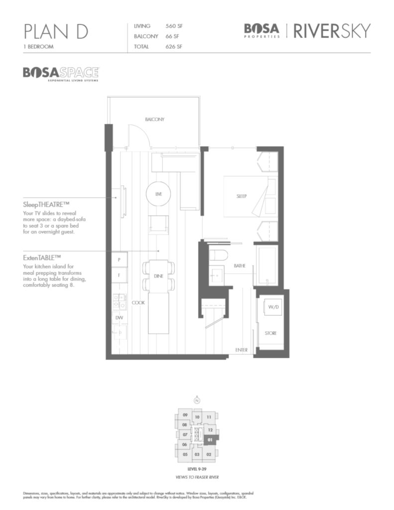 SOLD Exclusive Assignment - 2601 Riversky 1 by Bosa with Fraser River View, High Floor, Parking ...